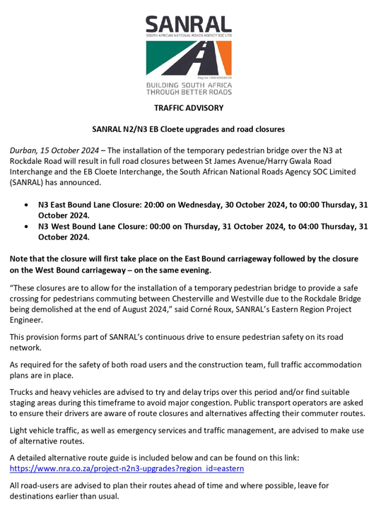 South Africa Alerts | View Live SA Alerts | i-TRAFFIC